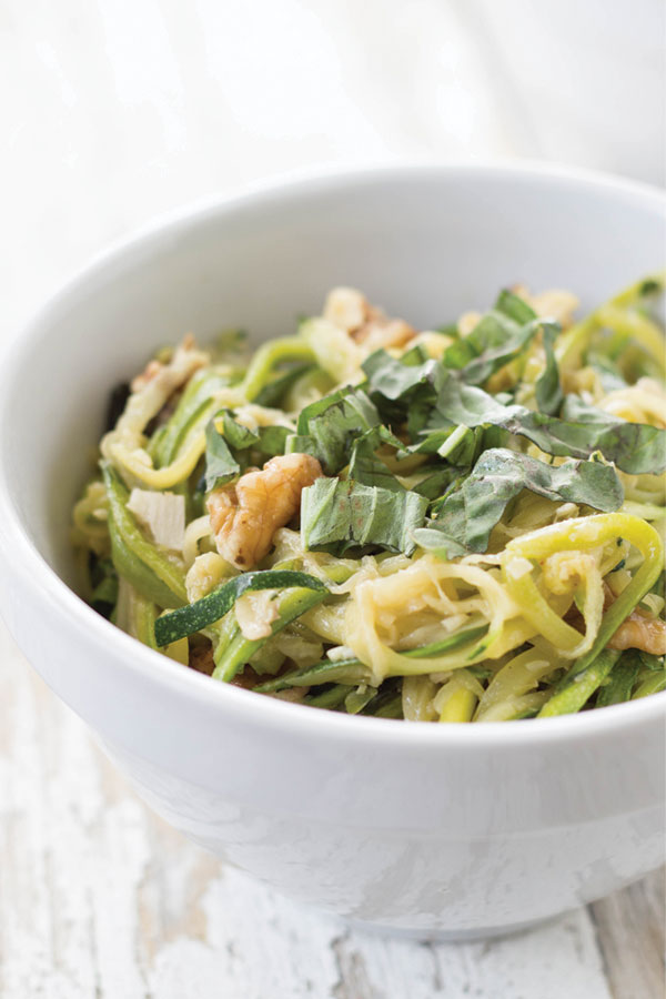 Bacon-Basil Zucchini "Pasta"