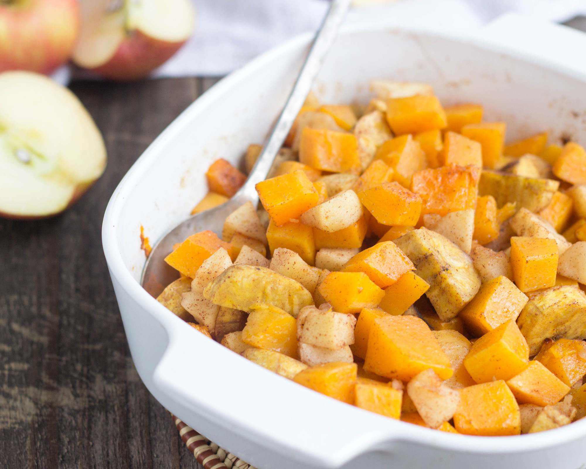 Cinnamon Butternut Squash and Plantain with Apple