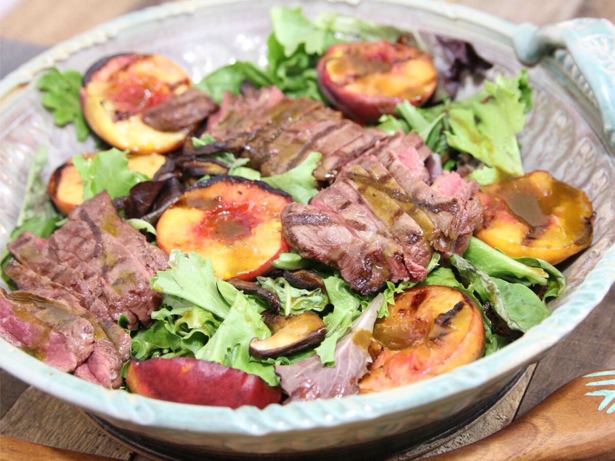 Grilled Peach and Steak Salad