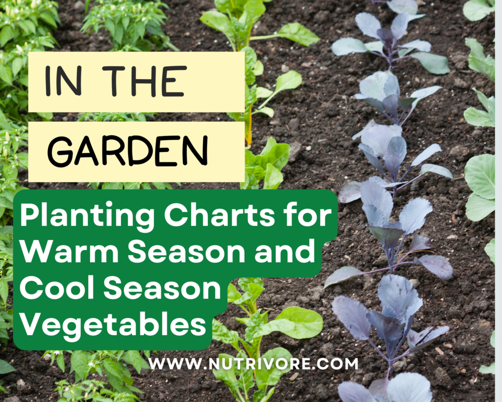 Planting Charts for Warm Season and Cool Season Vegetables